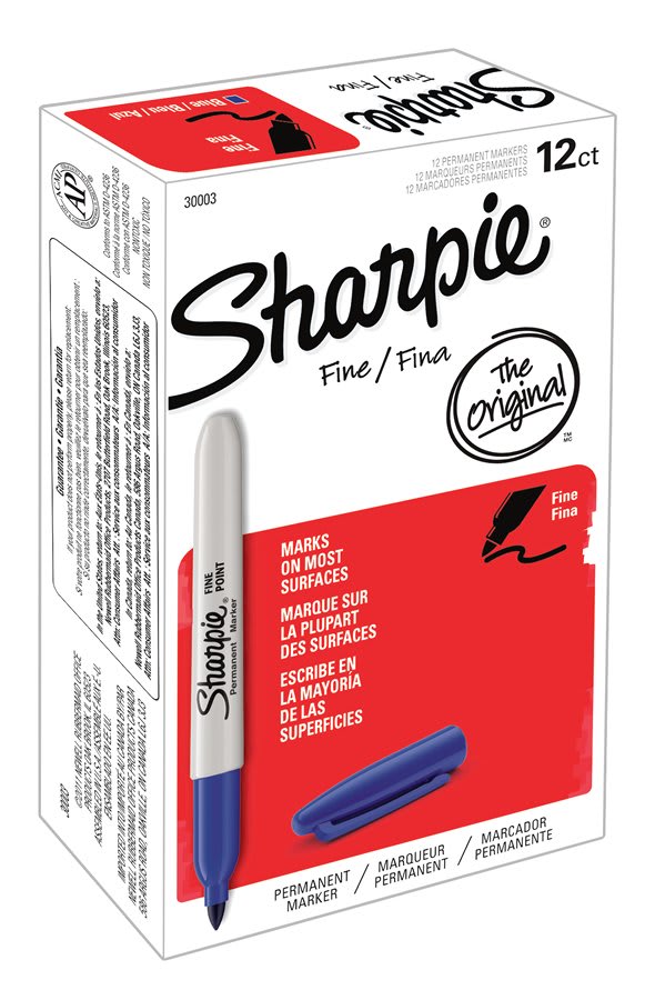Sharpie Blue Permanent Marker Fine Tip-Box of 12 for sale - NZ Safety ...