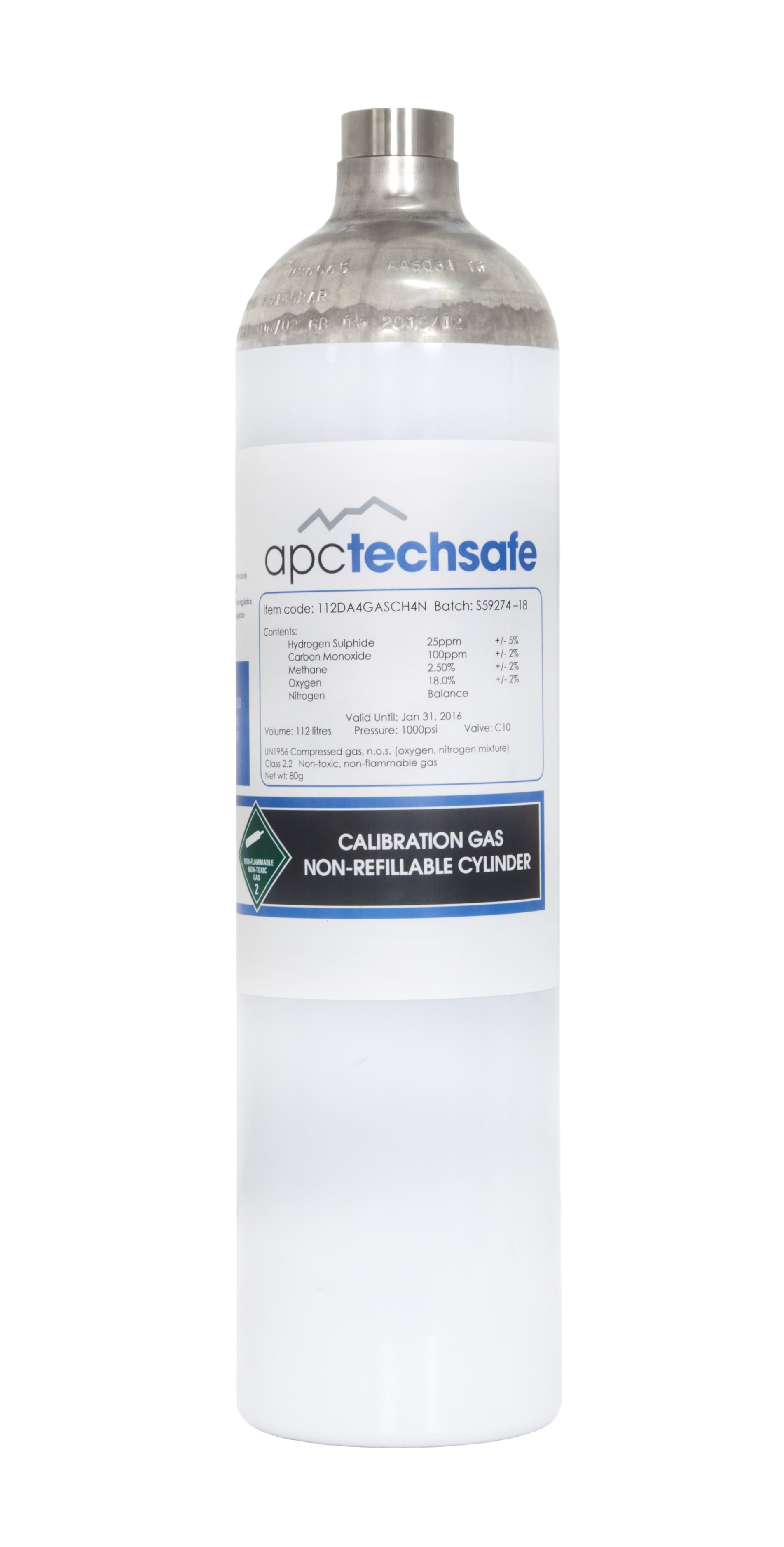 Calibration & Bump Test Gas 112L NH3 50ppm in Air (Each) for sale - NZ ...
