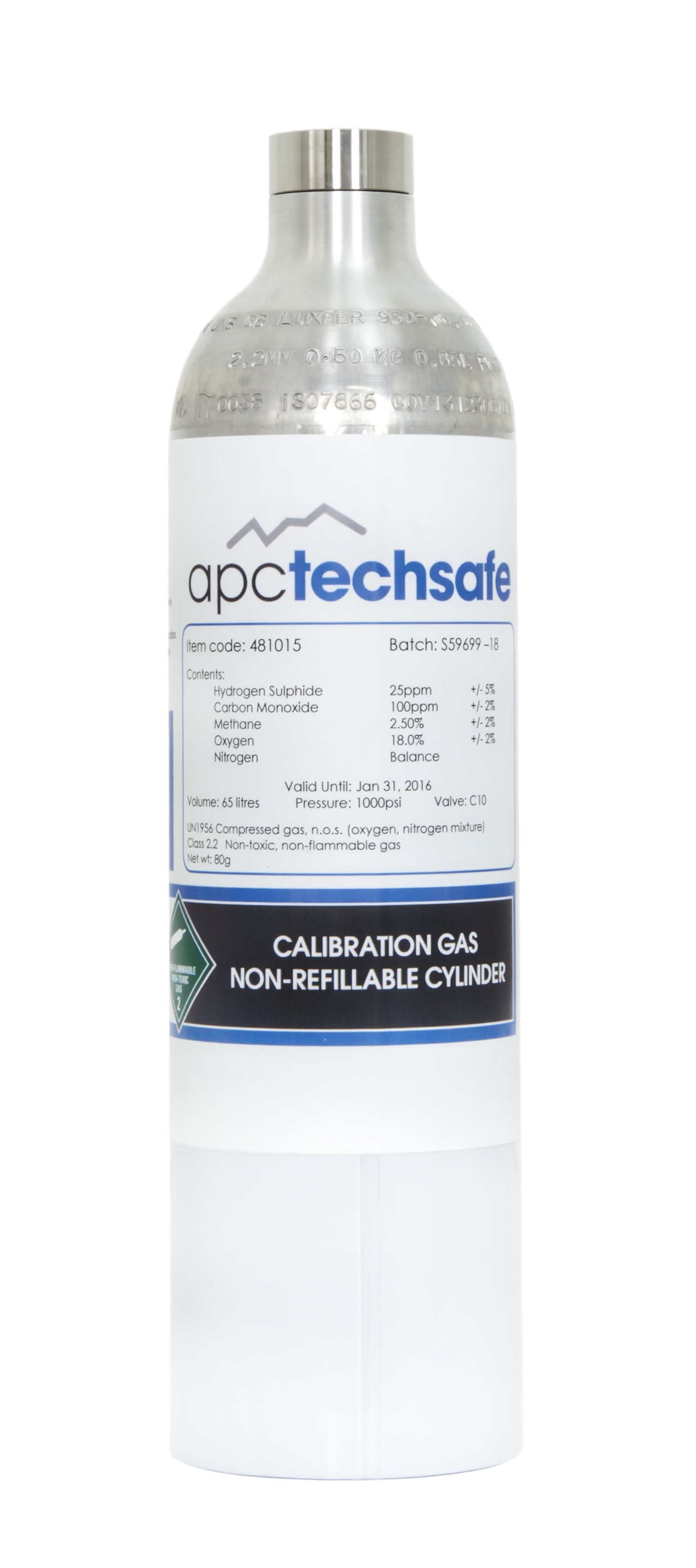 CAC Calibration & Bump Gas 65L 4-Gas Mix Propane (Each) for sale | NZ ...