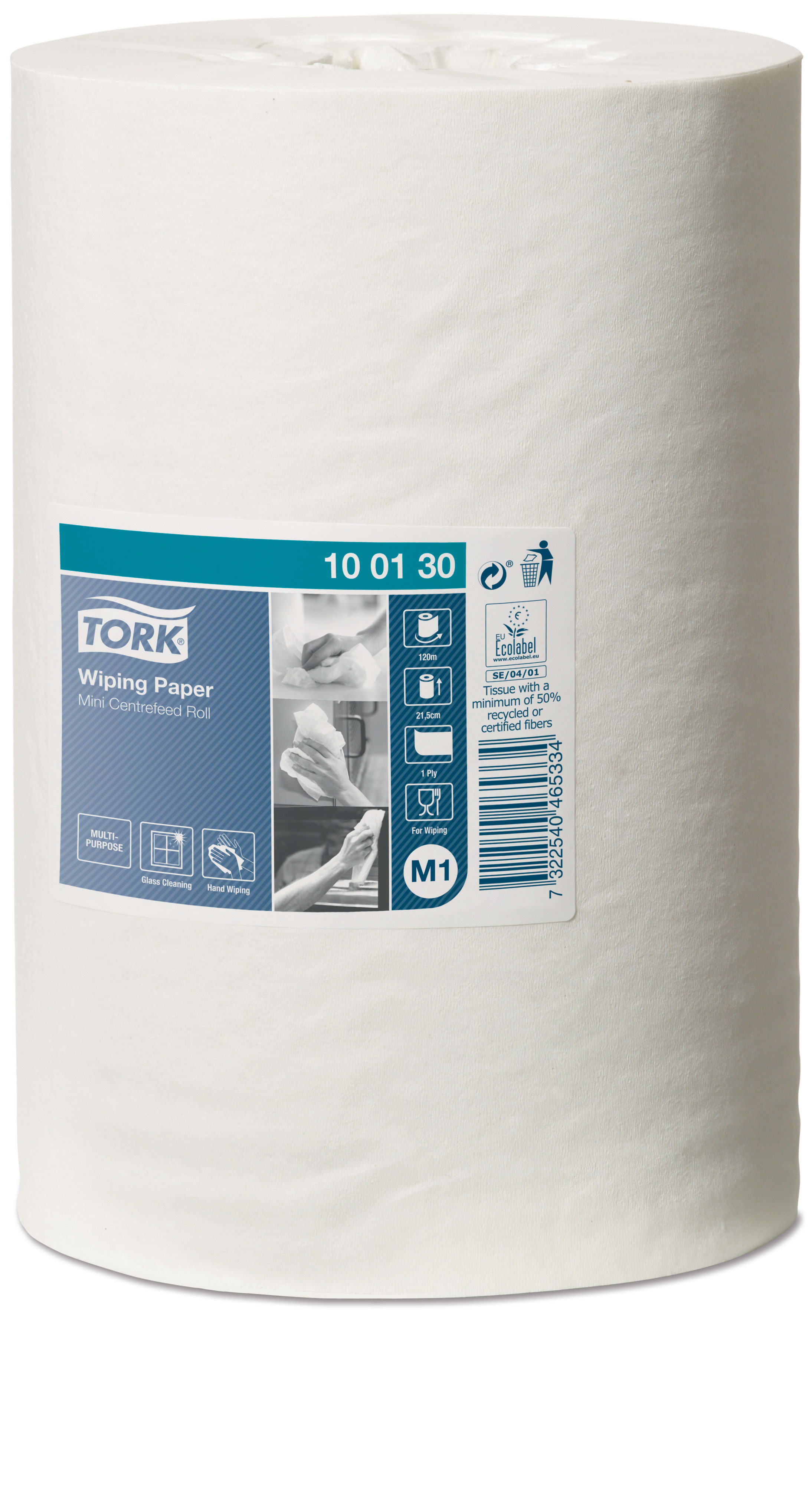 Tork M1 Wiping Paper Mini Centrefeed Roll White-21cm x 120m-11 Rolls ...