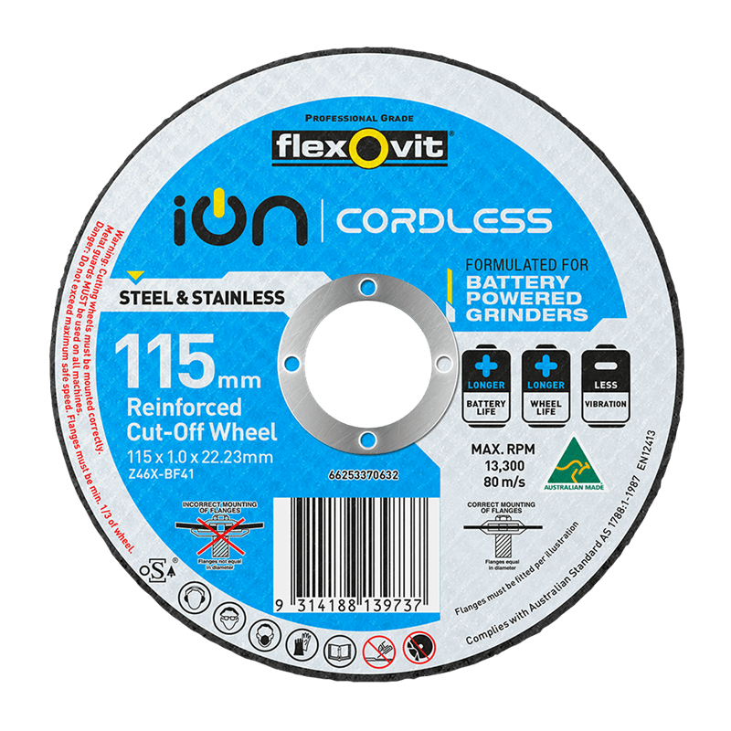 115 x 1 x 22mm Cut Off Disc Ion Cordless-Each for sale - NZ Safety ...