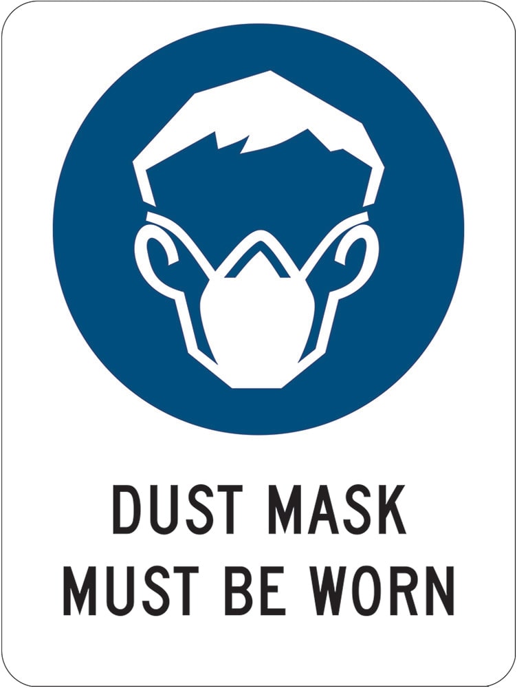Mandatory Sign | Dust Mask Must Be Worn-W300mm x H450mm-Single Sided ...