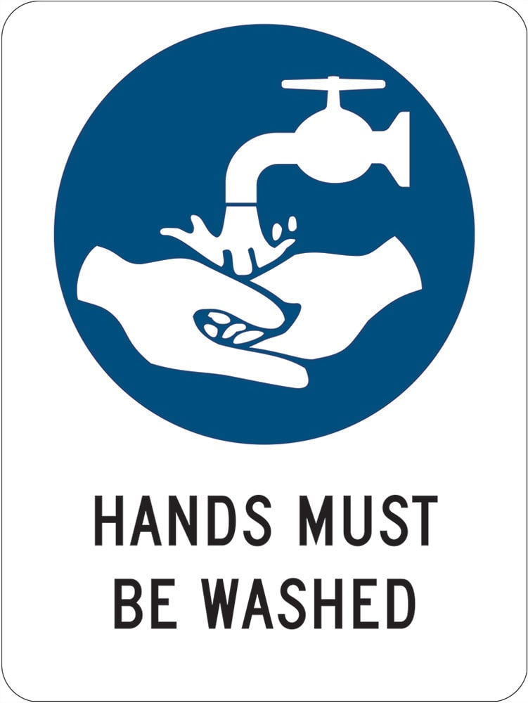 Mandatory Sign | Hands Must Be Washed-W180mm x H250mm-Each for sale ...