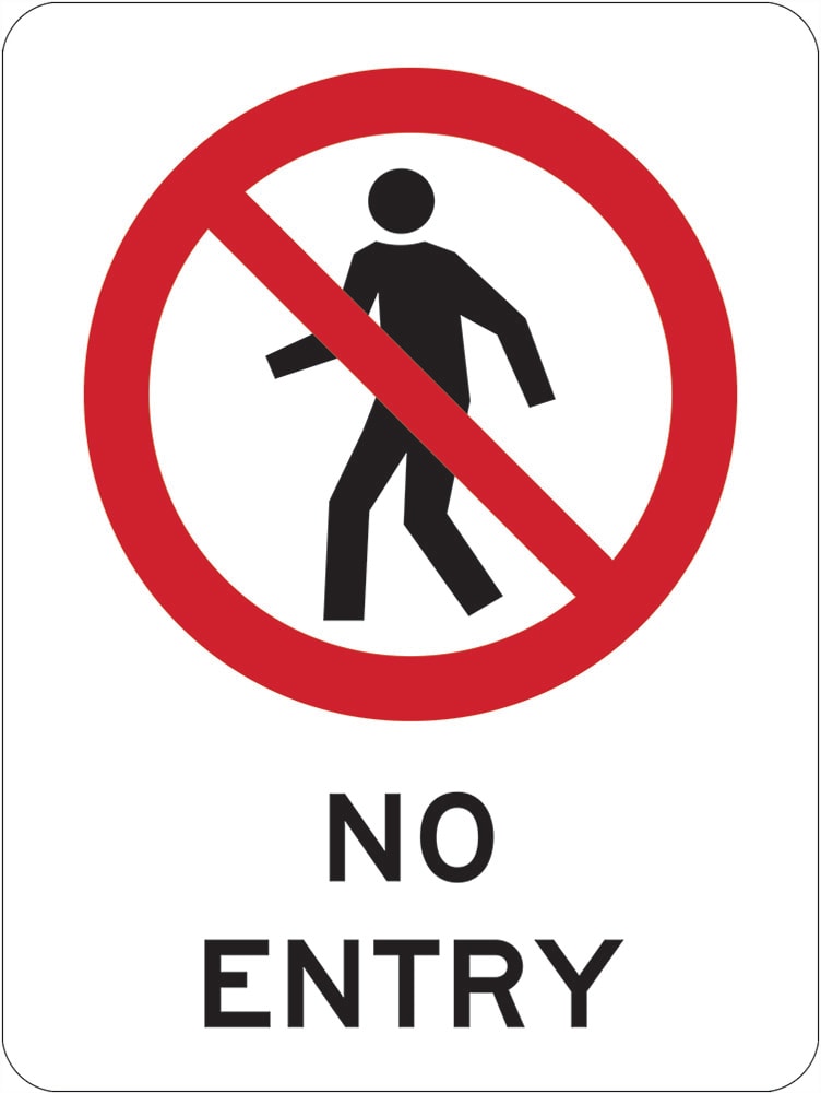 Prohibition Sign | No Entry-W225mm x H300mm-Single Sided for sale - NZ ...