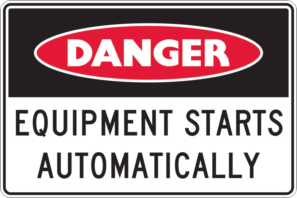 Danger Sign | Equipment Starts Automatically-W300mm x H225mm-Single ...
