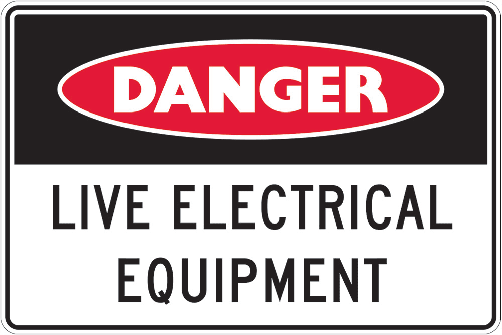 Danger Sign | Live Electrical Equipment-W300mm x H225mm-Single Sided ...