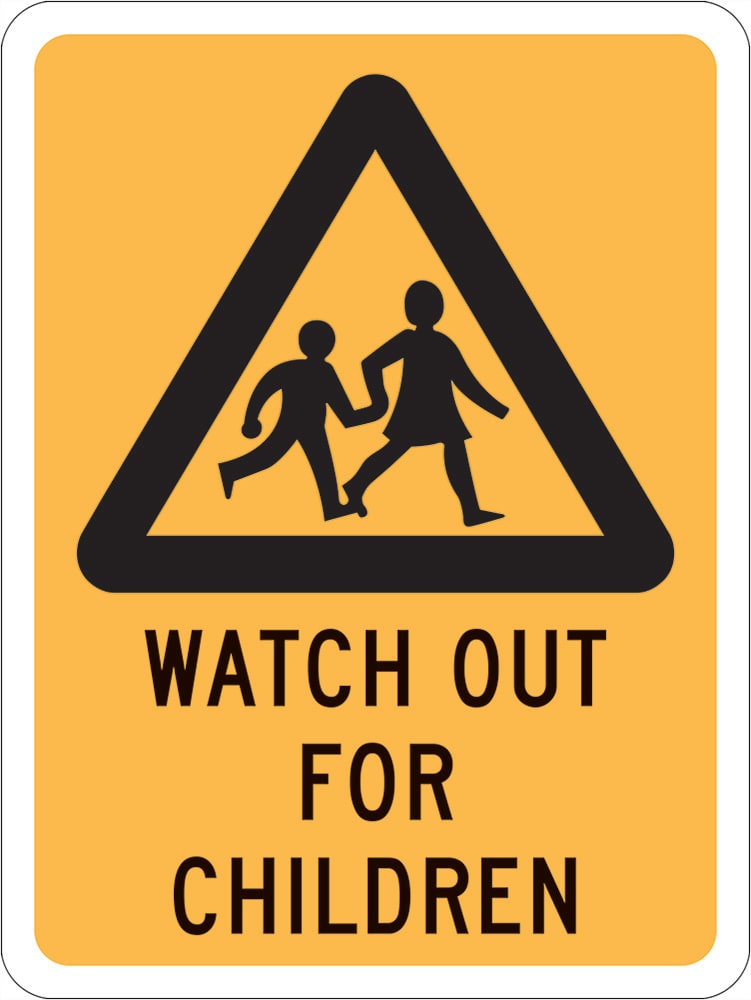 Warning Sign | Watch Out For Children-W300mm x H450mm-Single Sided for ...