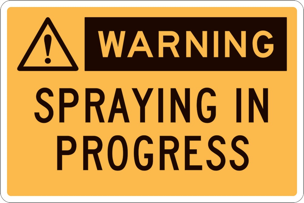 Warning Sign | Spraying in Progress-W600mm x H450mm-Single Sided for ...