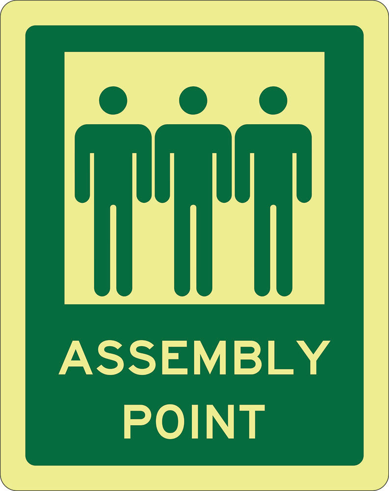 Assembly Point Sign | Luminescent-W230mm x H290mm-Single Sided for sale ...