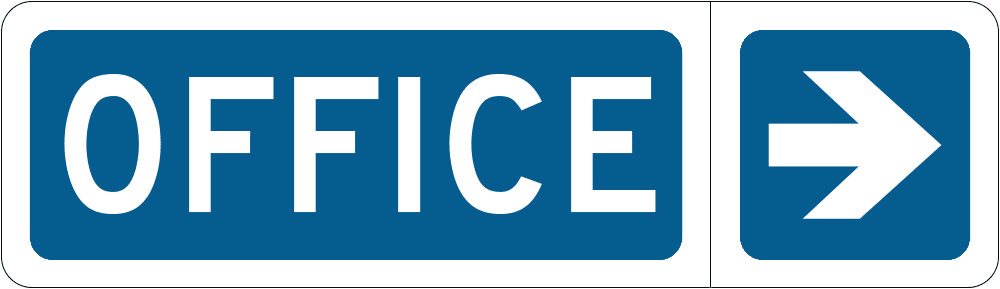 General Info Sign | Office Arrow, Right-W260mm x H75mm-Single Sided for ...