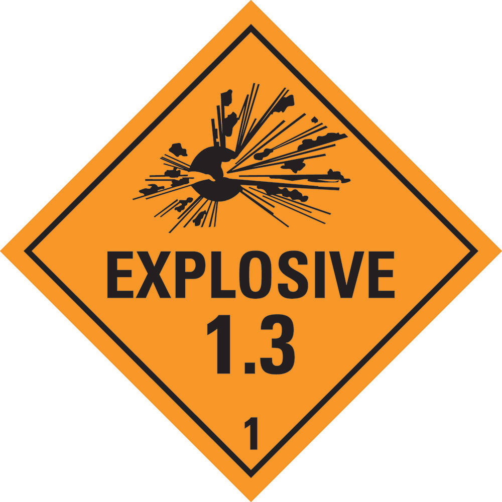 Dangerous Goods Sign | Explosive 1.3 1-W295mm x H295mm-Single Sided for ...