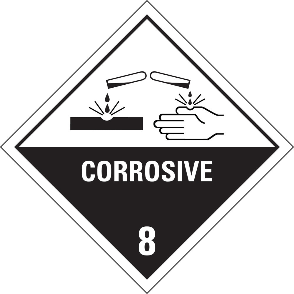 Dangerous Goods Sign | Corrosive 8-W100mm x H100mm-500-Roll for sale ...