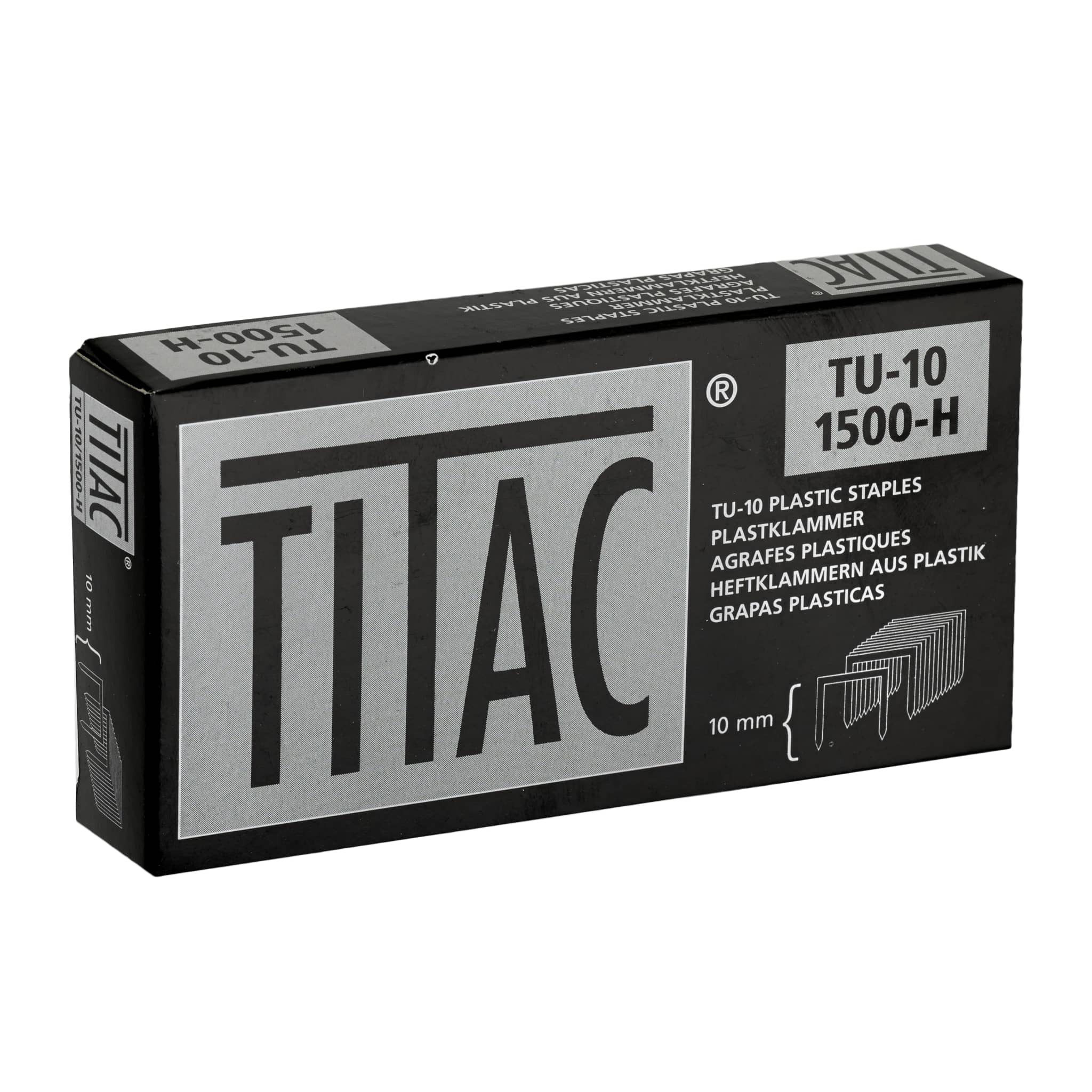 Titac Plastic U Staples TU10 Hard 1500pcs-TU-10, 10mm,-1500/Pack-Box ...