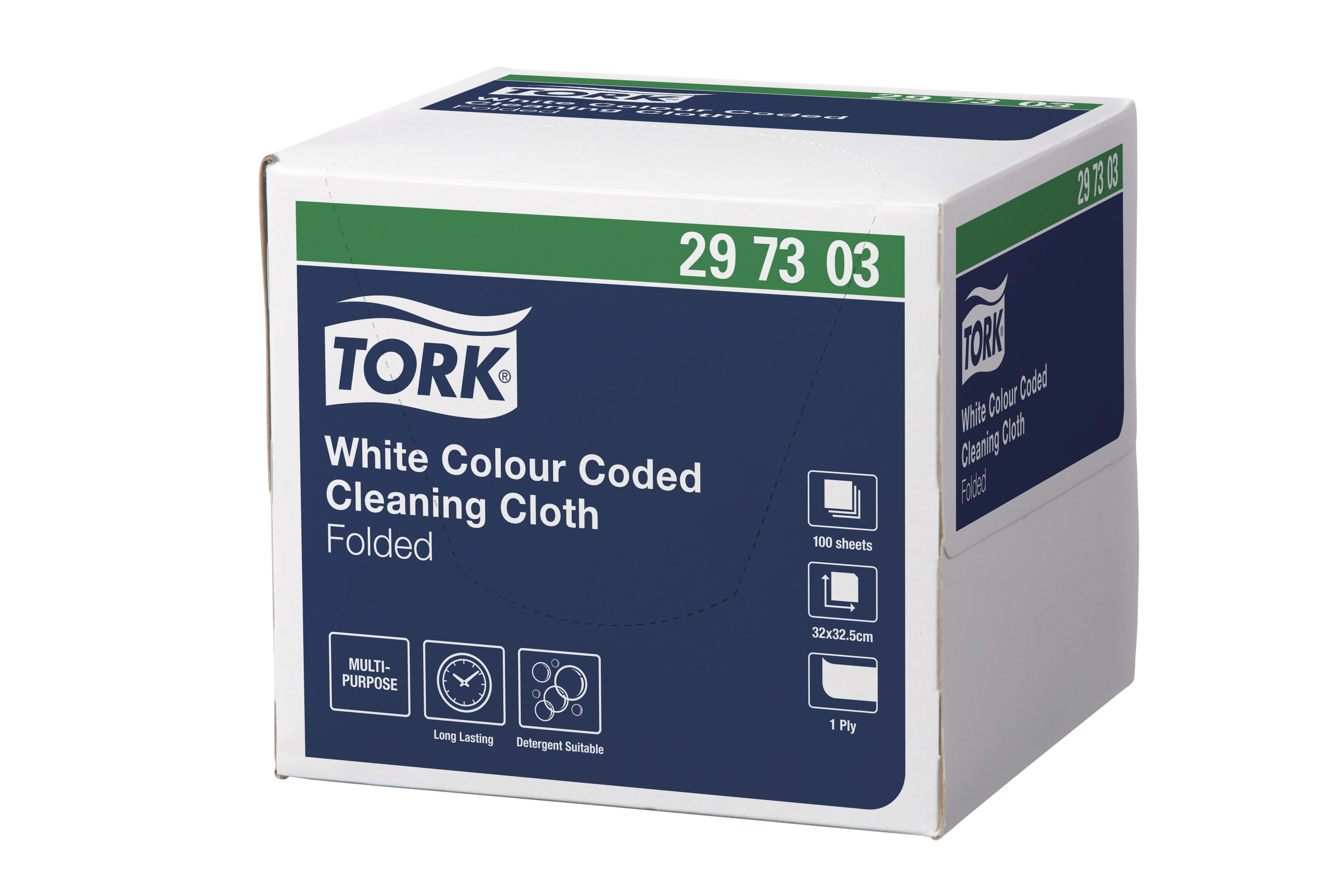 Tork Colour Coded Folded Cleaning Cloth White-320mm x 325mm (Packet ...