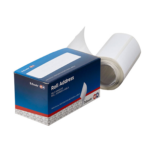 Esselte QuikStik Self Adhesive Roll Address Labels-70mm x 36mm-Box of ...