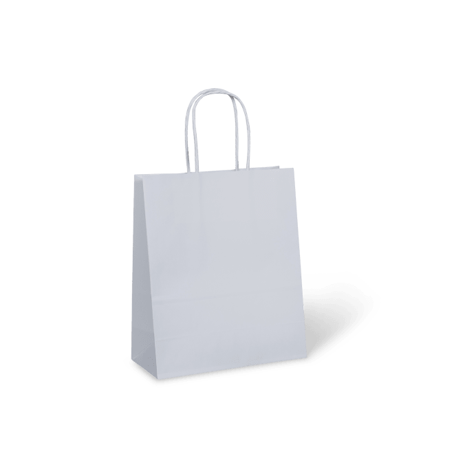 Twist Handle #8 White Kraft Paper Carry Bag-180 x 85 x 215mm-200-Carton ...