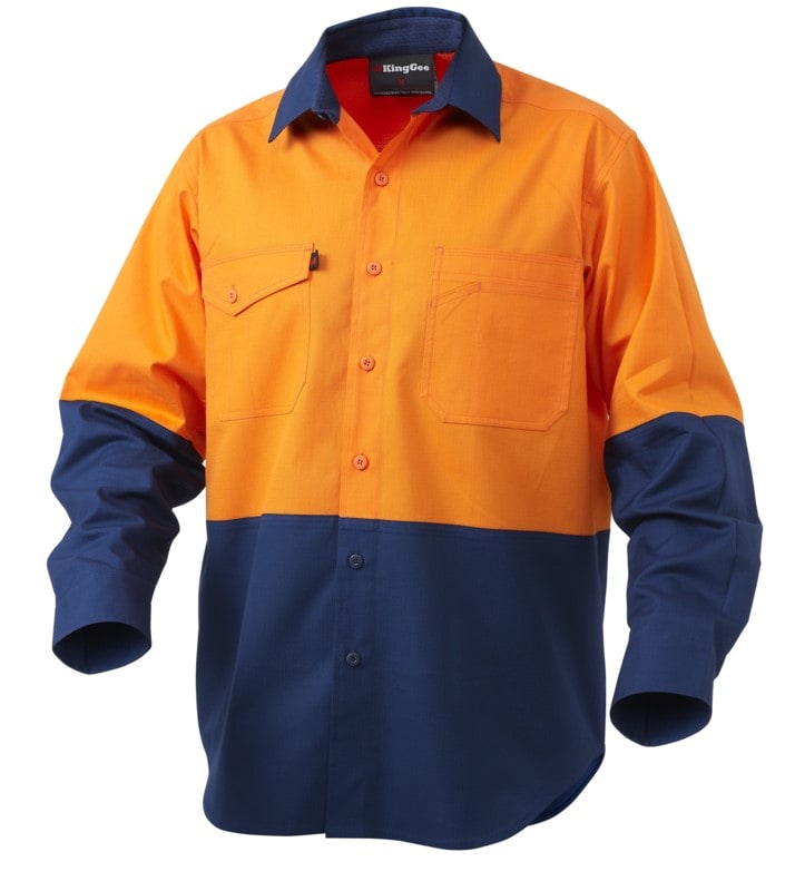 KingGee, Hi Vis Cotton Ripstop Shirt, K54870 (Each) for sale - NZ ...