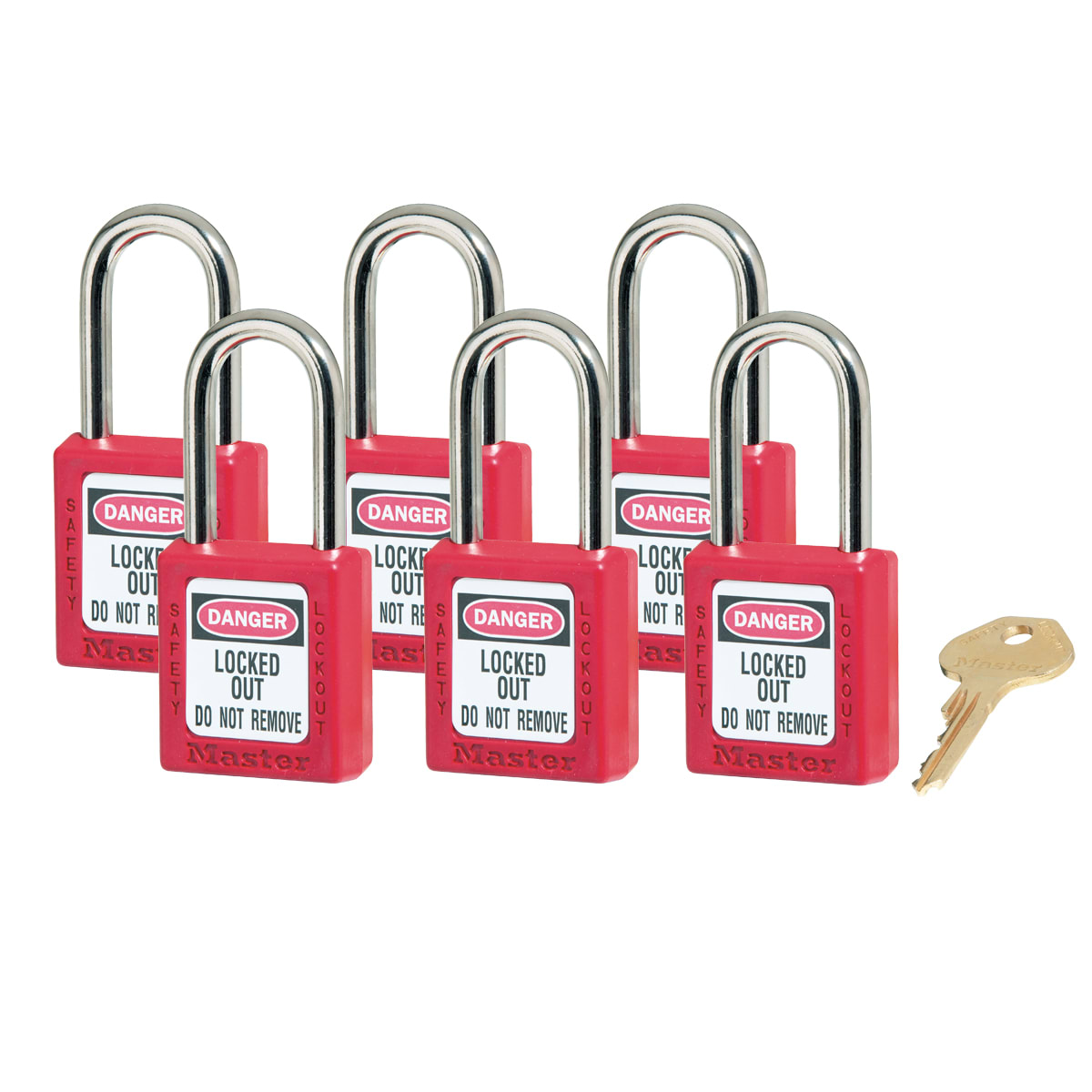 Master Lock 0410 Safety Lockout Padlock-KEYED ALIKEe, 38mm-6-Pack for ...