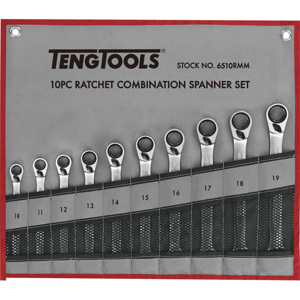 Teng Reverse Ratchet Metric Spanner Set 6510RMM-10 Piece (Set) for sale ...