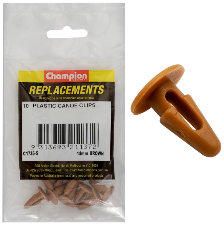 Plastic Canoe Clips 14mm Brown (10PK) (Packet) for sale | NZ Safety ...