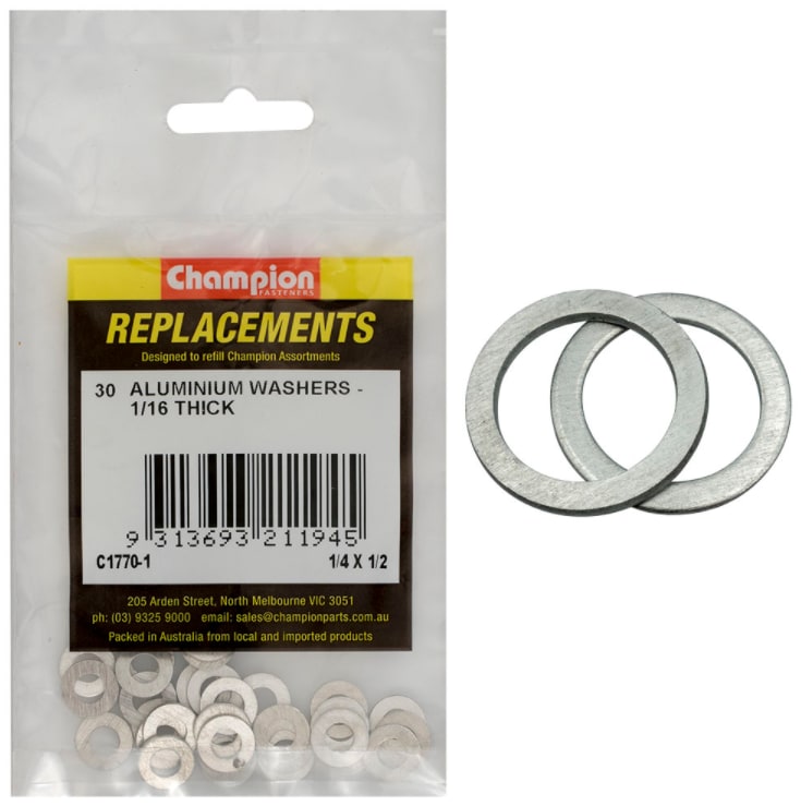 1/4 X 1/2 Aluminium Washers-30PK (Packet) for sale - NZ Safety ...