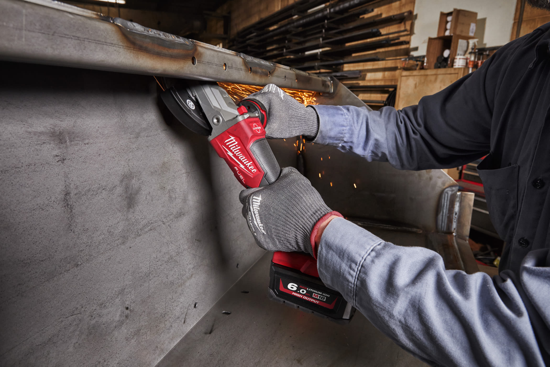 Milwaukee M18 FUEL Flathead Braking Angle Grinder-125mm-Cordless Skin ...