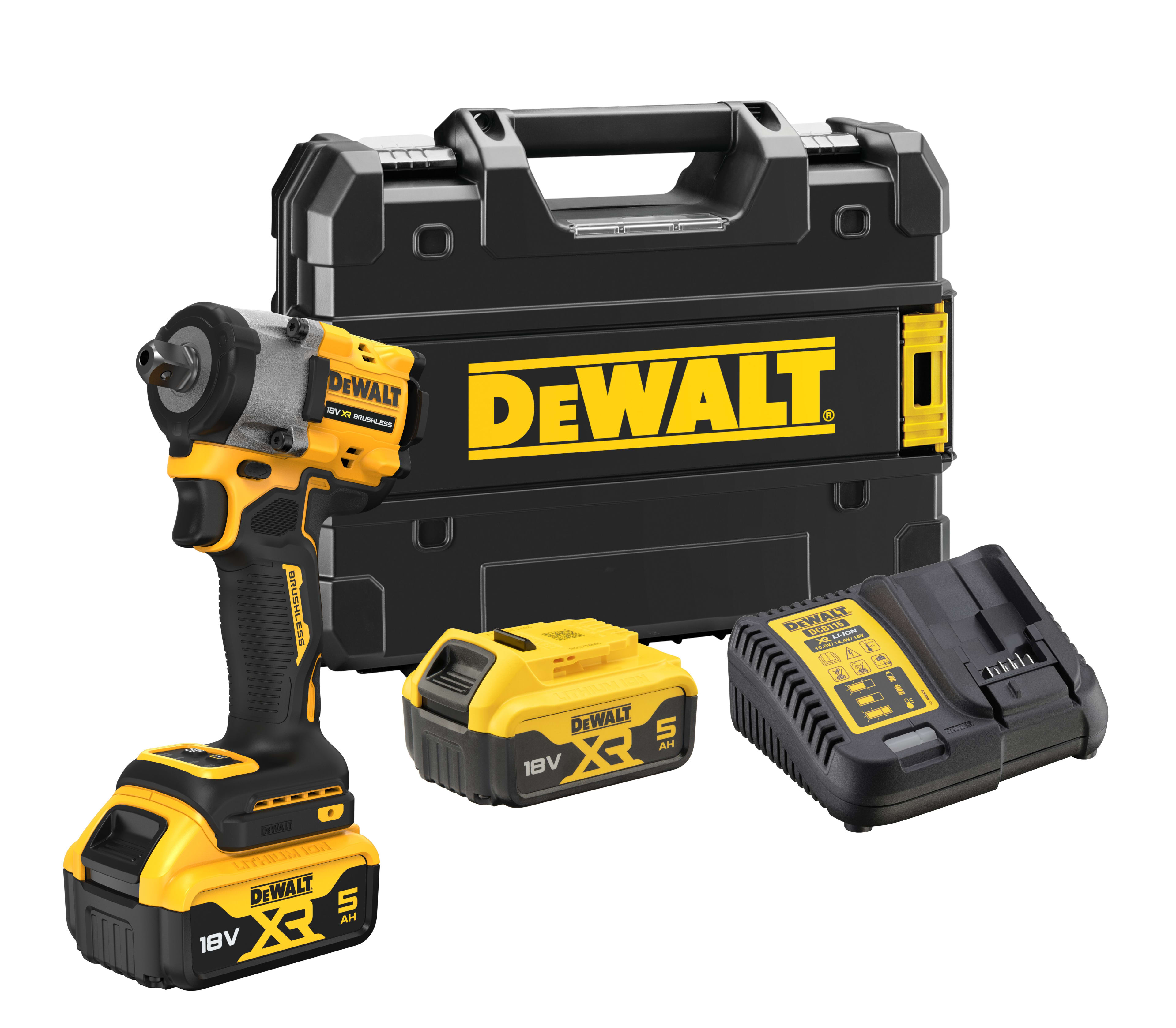 DeWALT 18V XR Compact Cordless Impact Wrench-1/2"-with Detent Pin-Kit ...