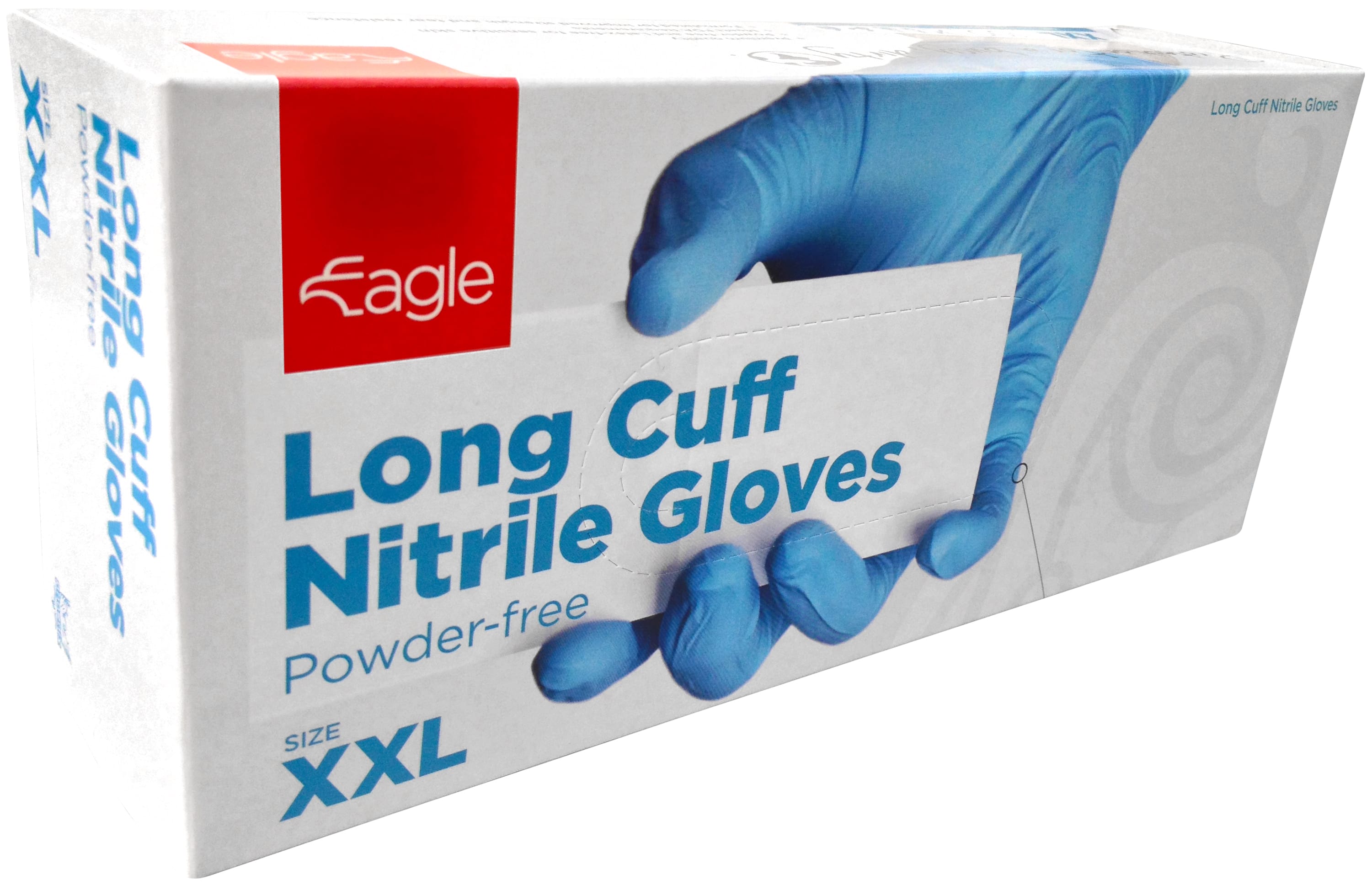 Eagle Long Cuff Nitrile Gloves Powder Free-S-3XL-Pack of 100 (Packet ...