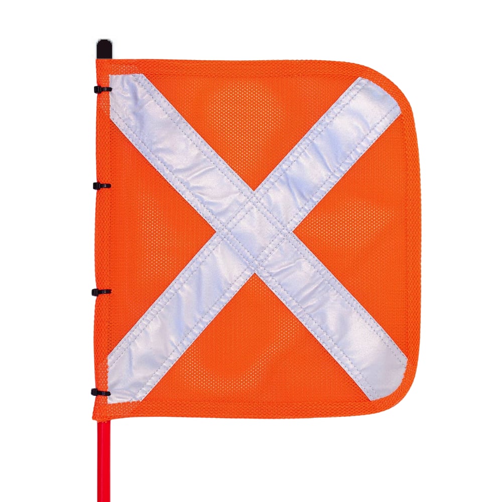Vehicle Safety Flag | X Orange Mesh, Reflective-Height 1m (Each) for ...
