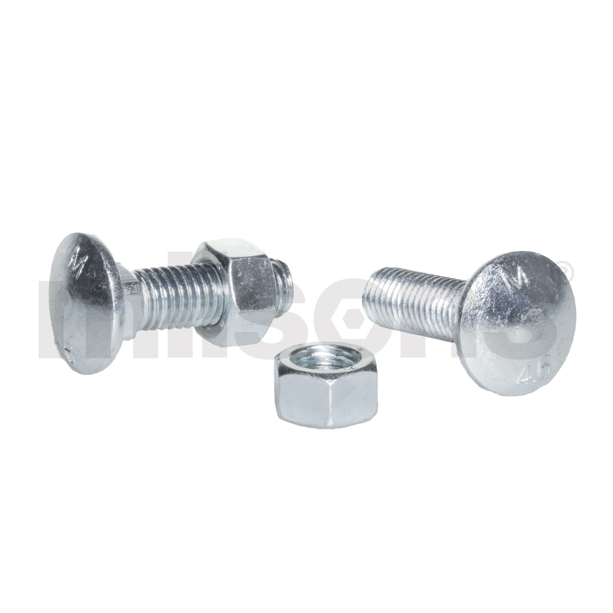 M12 x 40 Mild Steel Zinc Coach Bolt & Nut-75 Pack for sale | NZ Safety ...