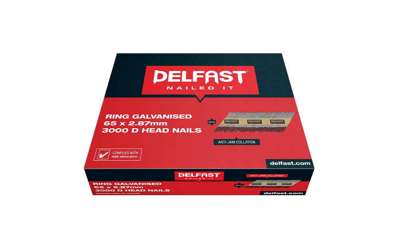 Delfast D Head Collated Galvanised Ring Nails-65 x 2.87mm-3000 (Carton ...