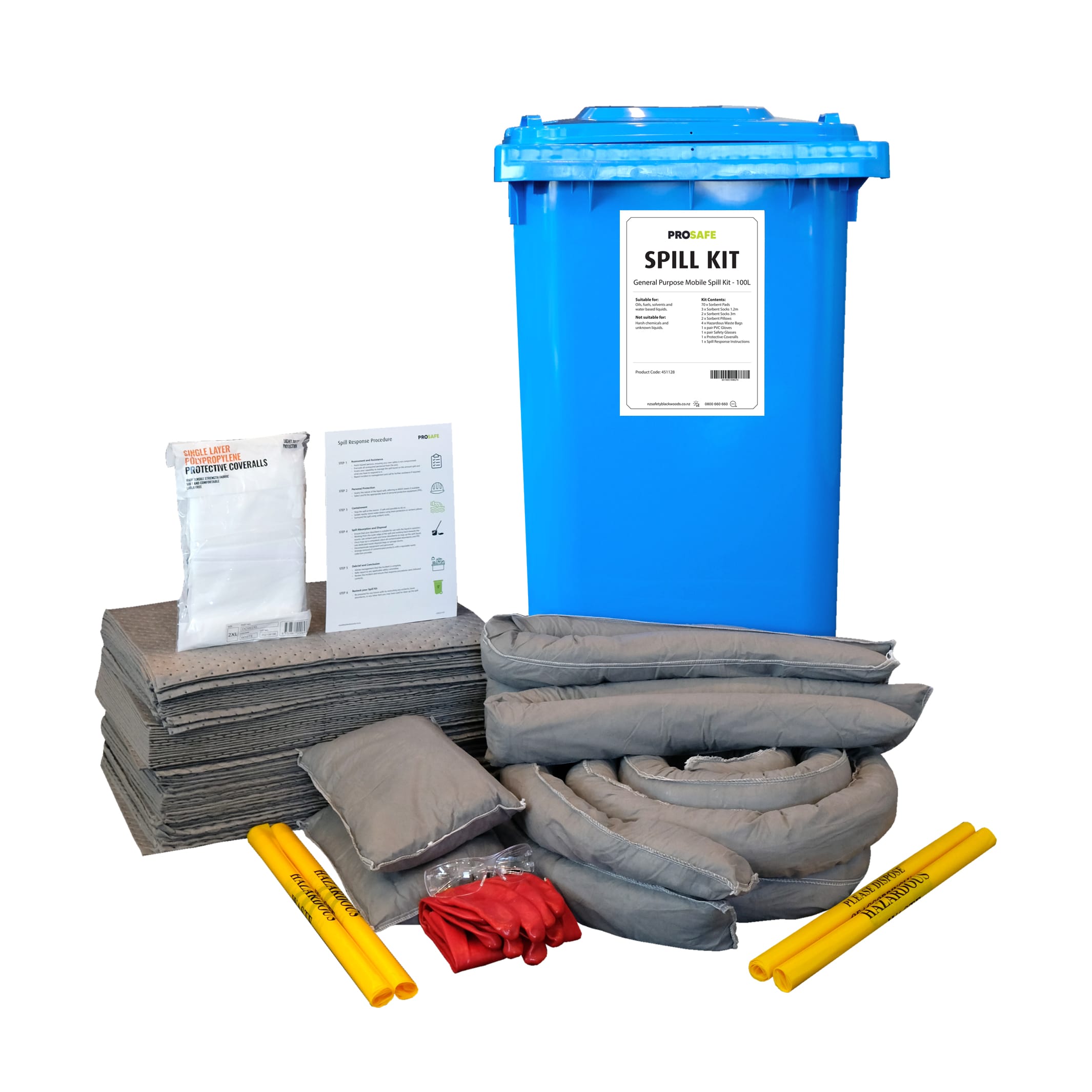 Prosafe General Purpose Spill Kit Standard 100L (Each) for sale - NZ ...