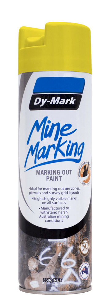 Dy-Mark Mine Marking Vertical Yellow Paint-350g-Pack of 12 (Packet) for ...