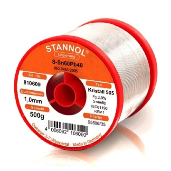 Stannol 60/40 HS10 Solder Wire 500gm-3mm (Each) for sale - NZ Safety ...
