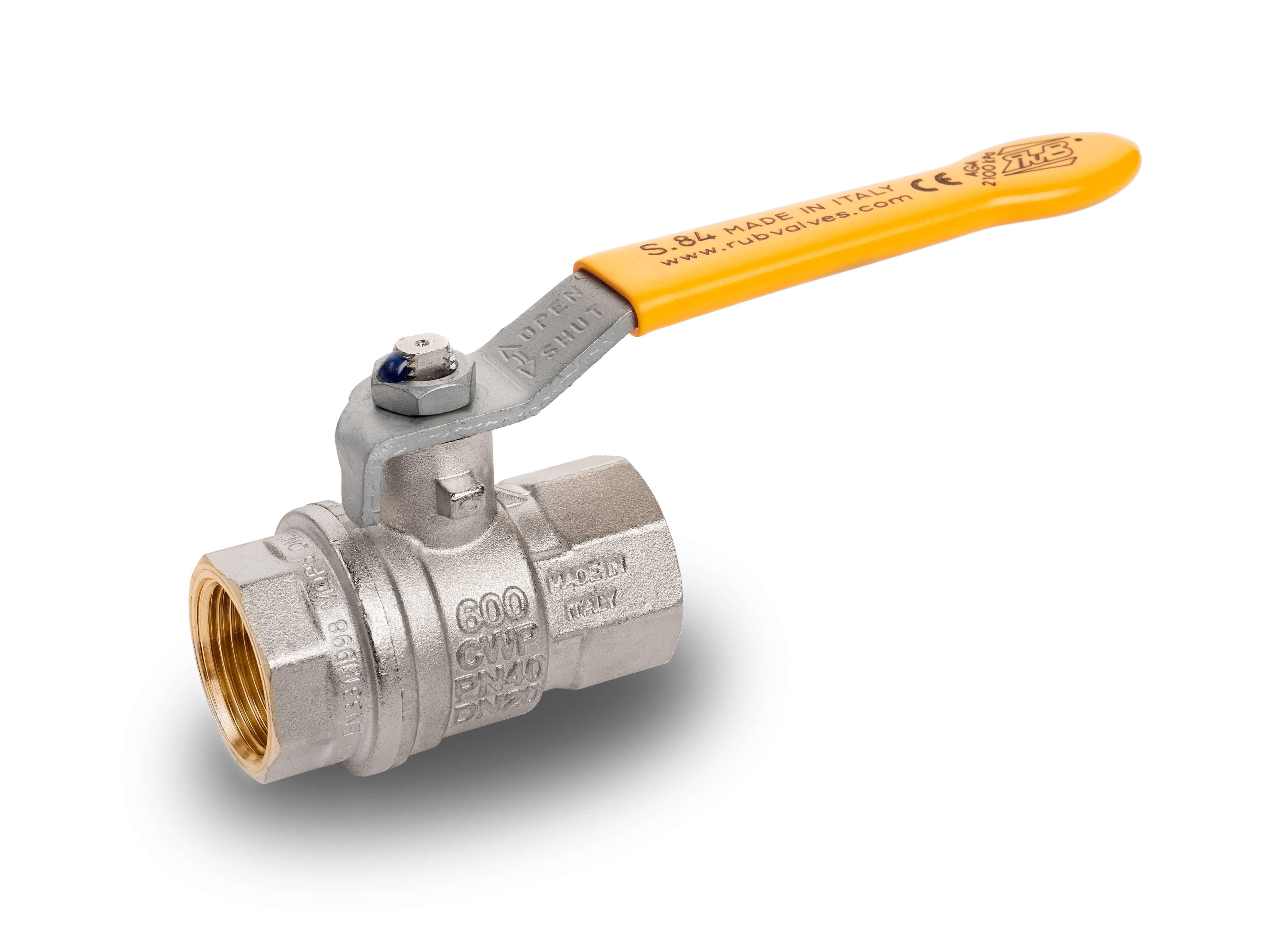 RuB s.84 Gas Brass Ball Valve with Lever Handle-10mm BSPT (Each) for ...