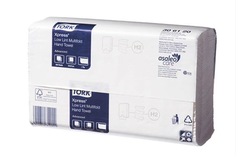 Tork H2 Xpress 1ply Low Lint Multifold Paper Towel-209 Sheets-Case of ...