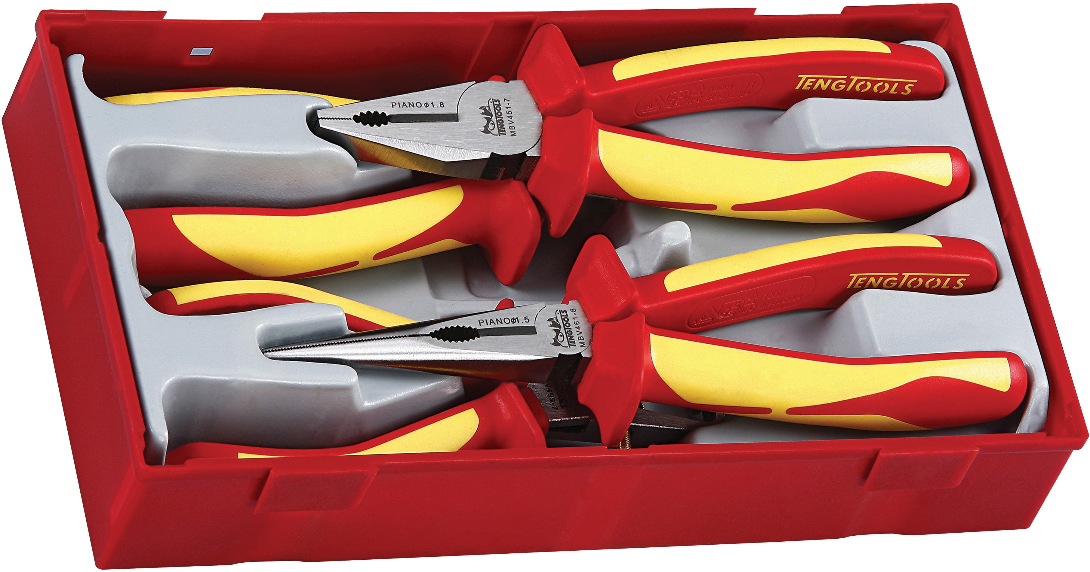 Teng MB 1000V VDE Plier Set - TC-Tray-142 x 265 x 50mm-4 Piece-Set for ...