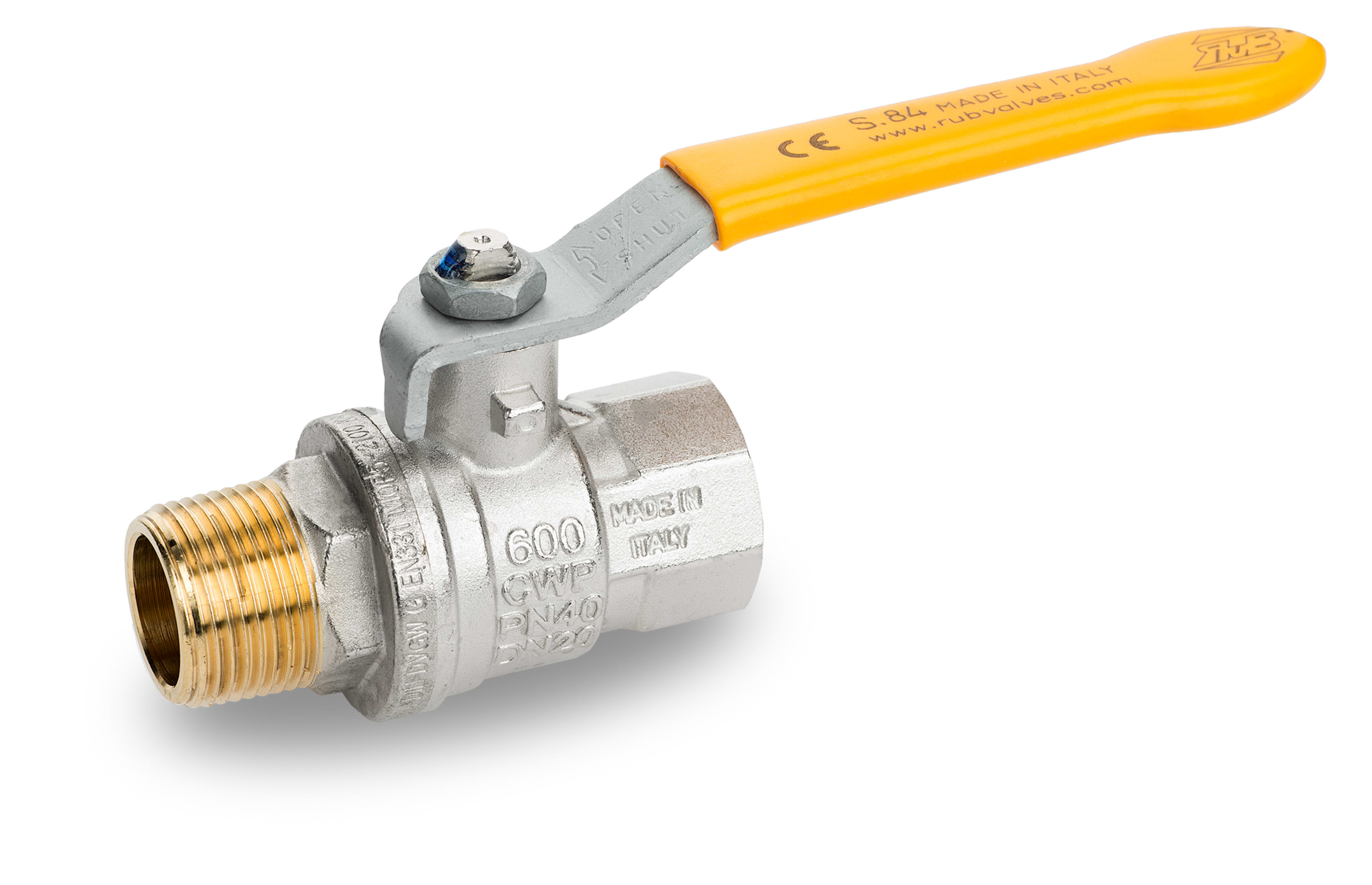 RuB s.84 Gas Brass Ball Valve with Lever Handle-8mm BSPT (Each) for ...