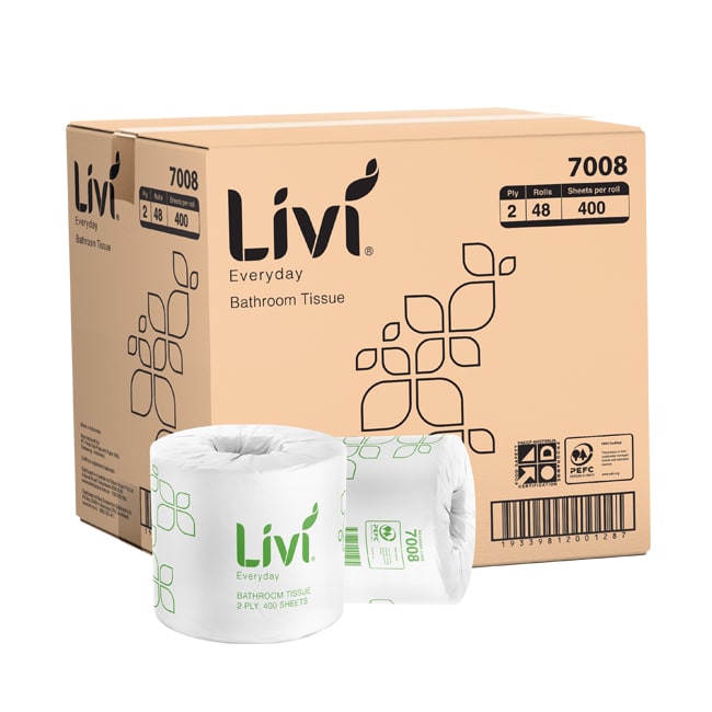 Livi Everyday 2Ply Toilet Paper Conventional Roll-400 Sheets-Case of 48 ...