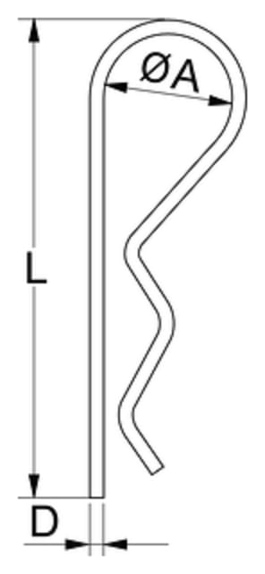 7.0 x 104mm Zinc Plated R Clip Humpback Pin (Each) for sale - NZ Safety ...