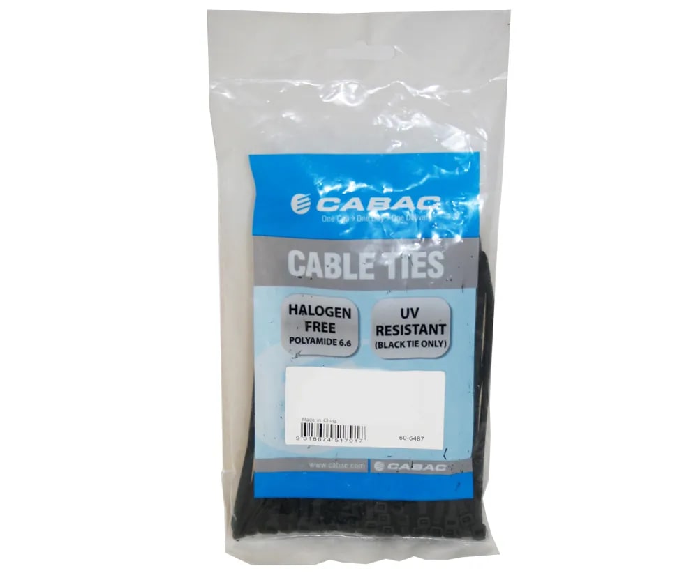 Cabac Nylon Cable Tie UV Black-300 X 4.8MM-100 (Packet) for sale - NZ ...