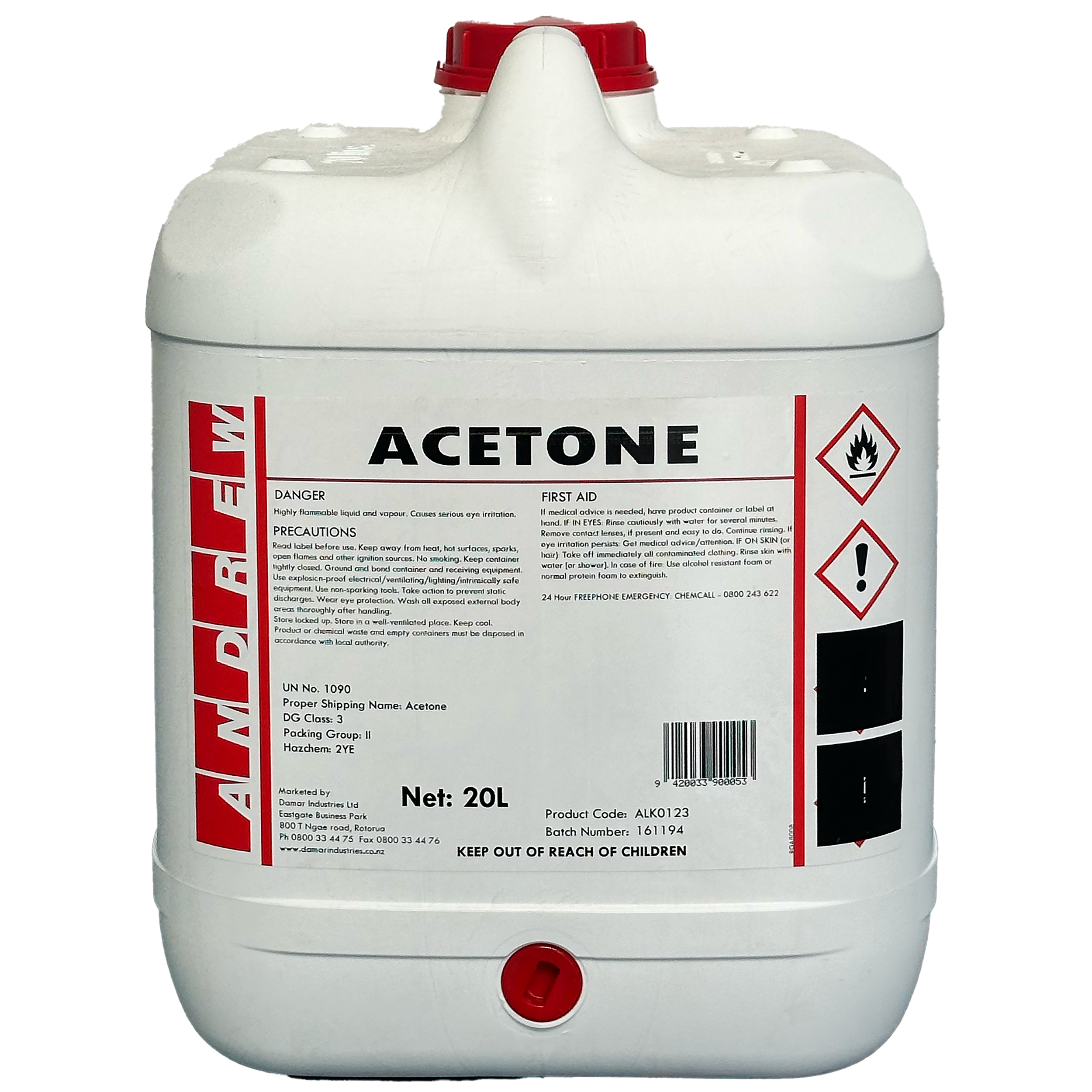 Acetone 20L-20L (Each) for sale | NZ Safety Blackwoods