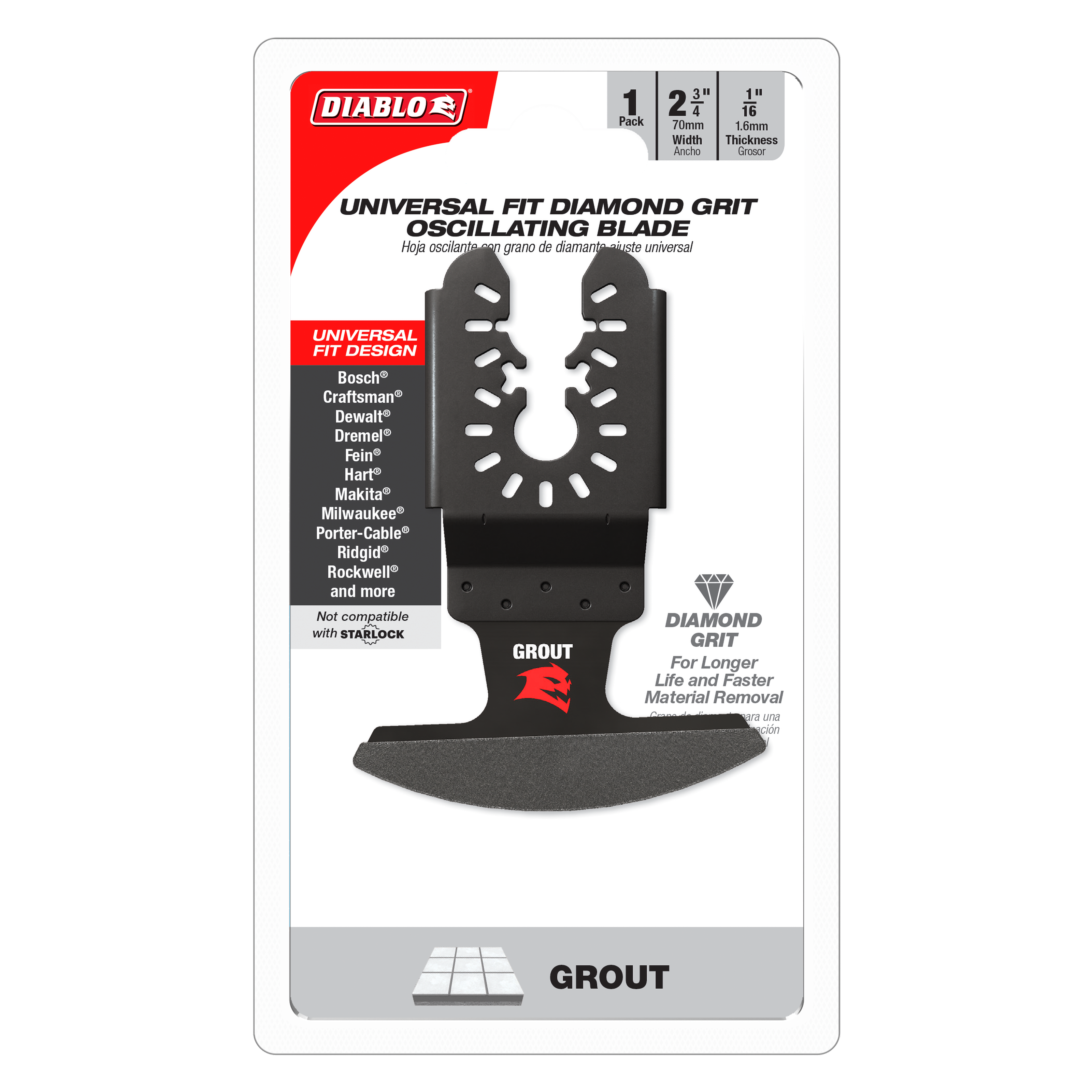 Diablo Universal Fit Multi-Tool Blade for Grout-70mm (Each) for sale ...
