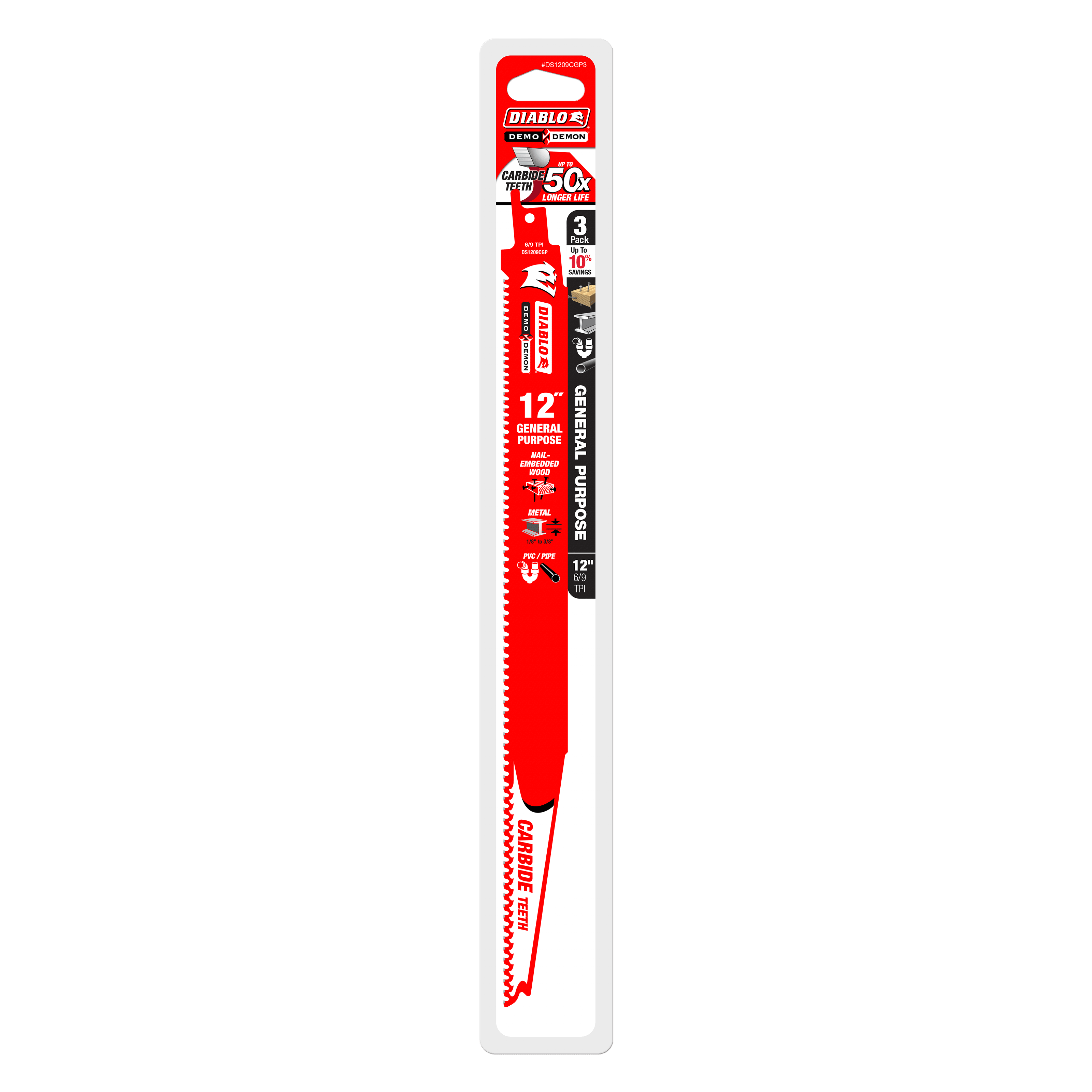 Diablo Demo Demon Carbide General Purpose Recip-12 inch-Pack of 3 (Each ...