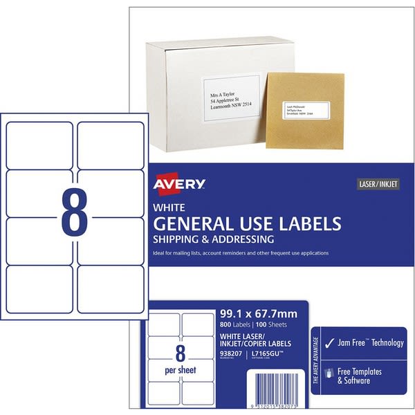 Avery Label L7165 General Use-A4-100-Sheets for sale - NZ Safety ...