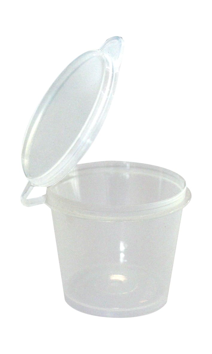 Plastic Portion Cup with Hinged Lid-26ml-200-Pack for sale - NZ Safety ...