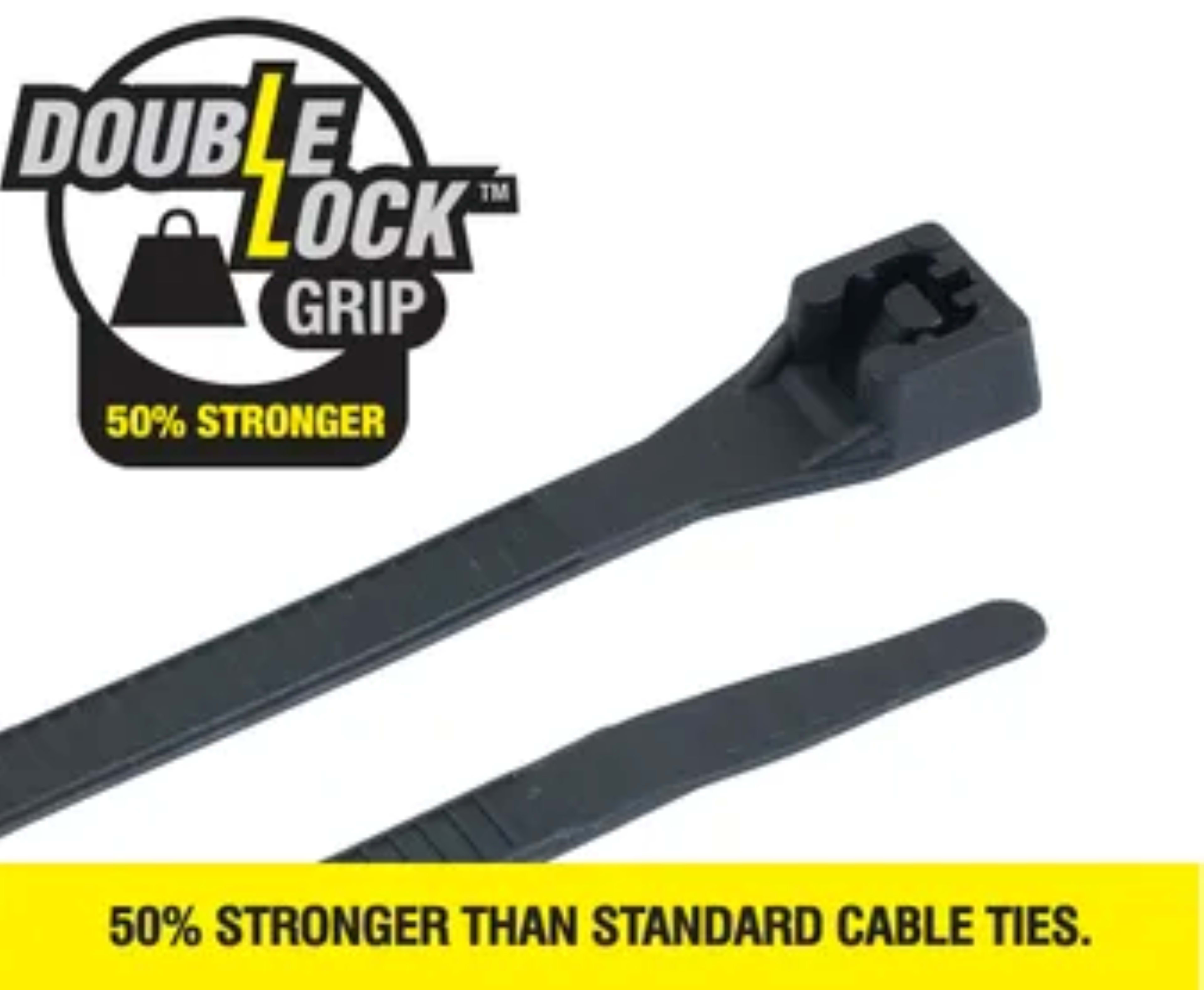 Cabac Nylon 66 Black Double Lock Cable Tie UV-280 x 4.3mm-1000-Pack for ...