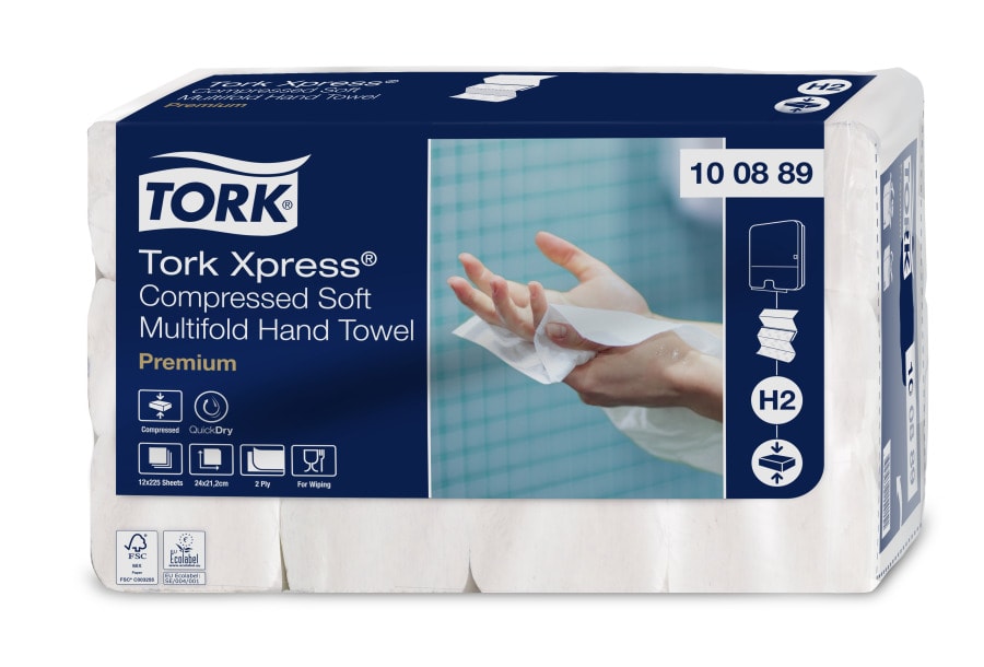 Tork H2 Xpress Compressed Multifold Hand Towel-12 Packs/Carton (Carton ...