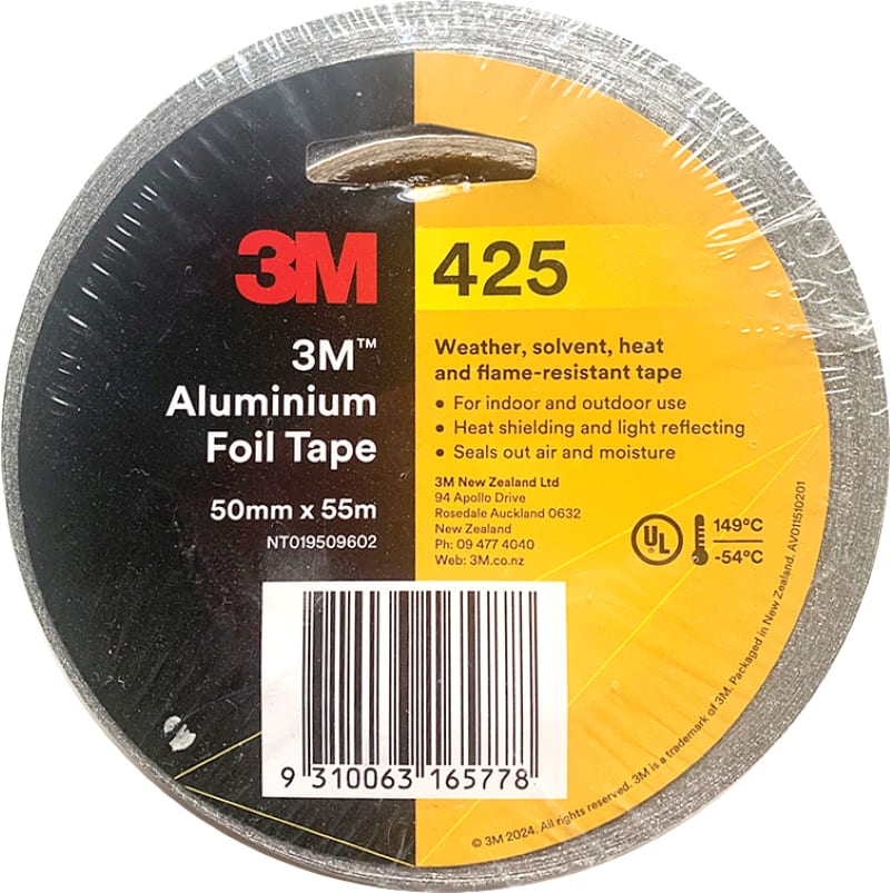 3M Aluminium Foil Tape 425-50mm x 55m-Roll for sale | NZ Safety Blackwoods