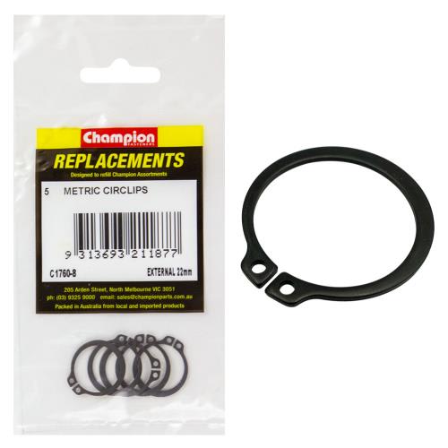 Champion 22mm External Circlip-Pack of 5 (Packet) for sale | NZ Safety ...